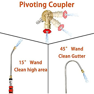 Zebby 20 FT Pressue Washer Telescopic Wand Lance Kit with Power Washer Extension, Adapters, Spray Nozzle Tips, Pivoting Coupler and Support Belt, 4000 PSI