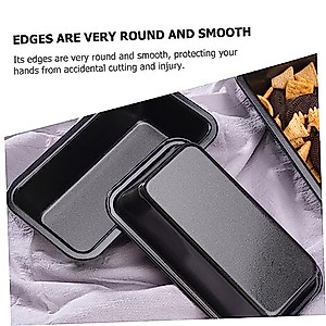 UPKOCH 4 Pcs bread toast box cake stencil rectangular Bread Toast rectangular bread pan broiler pan for oven toast baking tray metal toast baking toast baking tools carbon steel bakeware