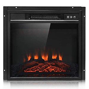 Nightcore 18’’ Electric Fireplace Insert, Electric Heater with Adjustable LED Flame, Remote Control, Safer Plug and Sensor, 1400W Electric Stove Fireplace Iinsert, 1400W