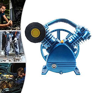 175PSI 5.5HP Twin Cylinder Air Compressor Pump Head, V Style Air Compressor Pump Unit with Flywheel,Exhaust Cylinder Cast Iron Compressor Head Pump