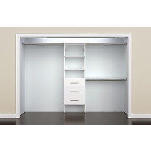 ClosetMaid 1937040 SuiteSymphony Modern 25-Inch Closet Organizer with Shelves and 3-Drawers, Pure White