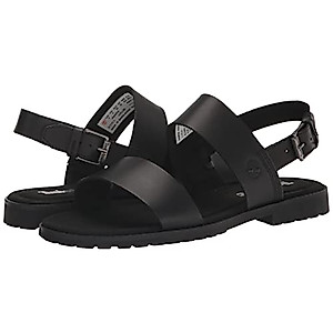 Timberland Women's Chicago Riverside Backstrap Sandal, Black Full-Grain, 8
