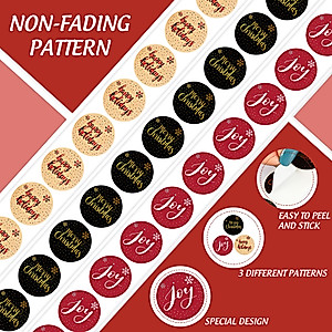 1500 Pieces Joy Christmas Stickers for Envelopes Self-Adhesive Merry Christmas Sticker 1 Inch Round Happy Holiday Package Stickers Xmas Seal Labels Christmas Stickers Gift Wrapping Cards Decoration