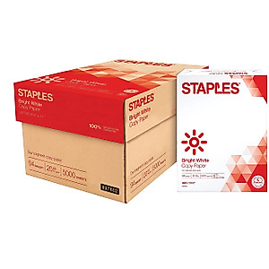Staples Select Copy Paper, 8.5" x 11", 20 lbs., White, 500 Sheets/Ream, 10 Reams/Carton (20472)