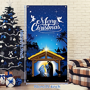 Nativity Christmas Door Cover - Festive Fabric Decoration