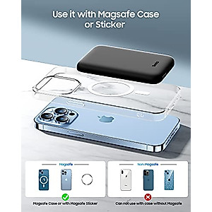 BENKS Magnetic Wireless Power Bank Compatible with Magsafe, Ultra-Thin 5000 mAh Magnetic Battery Pack for iPhone 14, iPhone 13, iPhone 12 Series, Portable Charger with USB-C Cable