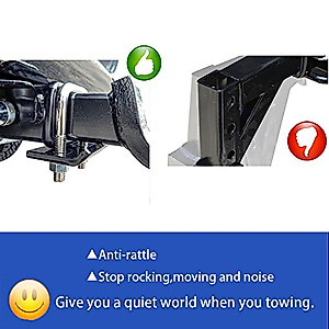 CZC AUTO Hitch Tightener, Heavy Duty Anti-Rattle Stabilizer for 1.25" and 2" Hitches, Reduce Movement from Hitch Tray Cargo Carrier Bike Rack Trailer Ball Mount, Rust Free (1 Pack, Carbon Steel)