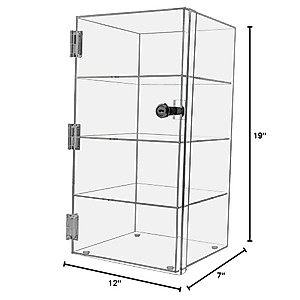 Marketing Holders Acrylic Countertop Display 12 x 7" x 19" Locking Security Showcase Cupcake