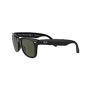 Ray-Ban Men Square Sunglasses Black Frame Grey Lens Medium