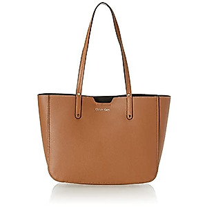 Calvin Klein Dilan Novelty Organizational Tote, Caramel Textured