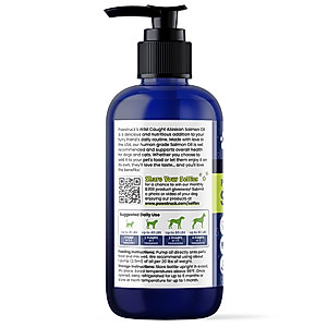 Pawstruck Pure Human-Grade Wild Alaskan Salmon Oil for Dogs & Cats - Vet Recommended Omega 3 & 6 Extra Strength Supplement Food Topper with EPA DHA Fatty Acids Immune Support