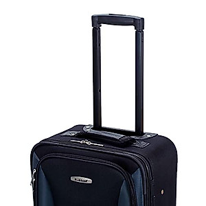 Rockland Fashion Softside Upright Luggage Set, Black/Gray, 2-Piece (14/19)