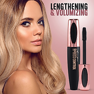 Secret Xpress Control 4D Silk Fiber Lash Mascara, Lengthening and Thick, Volume, Long Lasting, Smudge-Proof, All Day Full, Long, Thick, Smudge-Proof Eyelashes