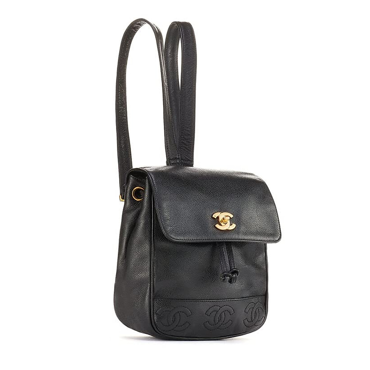 CHANEL, Pre-Loved Black Caviar 3 'CC' Backpack Medium, Black