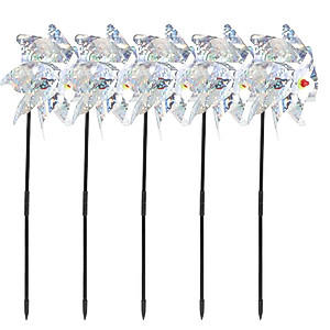 BESPORTBLE 25 Pcs Garden Windmill Bird Tool Garden Bird Windmill Bird Garden Decoration Sparkly Pin Wheel Windmills Outdoor Pinwheel Garden Supply Exquisite to Rotate Props Plastic