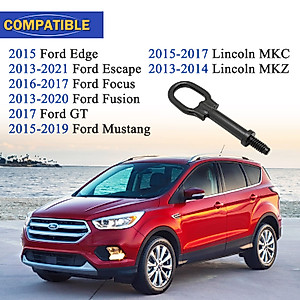 X4XZ Front&Rear Tow Hook Recovery Towing Hook for 2013-2021 Ford Escape Focus Fusion Mustang Edge GT Lincoln MKC MKZ # 6M2Z17A954A