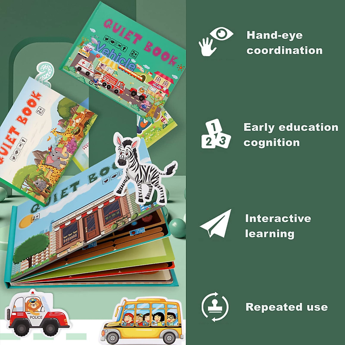 MIKNEKE DIY Montessori Quiet Book for Toddlers, Montessori Busy Book for Kids to Develop Learning Skills, Montessori Learning Materials Homeschool Preschool Educational Activity Book