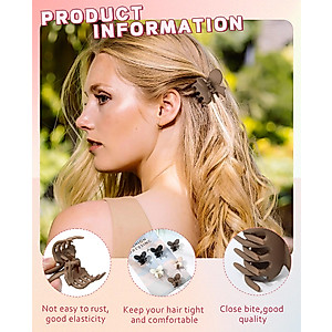 Hair Styling Accessories - 12PCS Small Jaw Clamps for Thin Hair, Classic Matte Flower Clamps for Women and Girls
