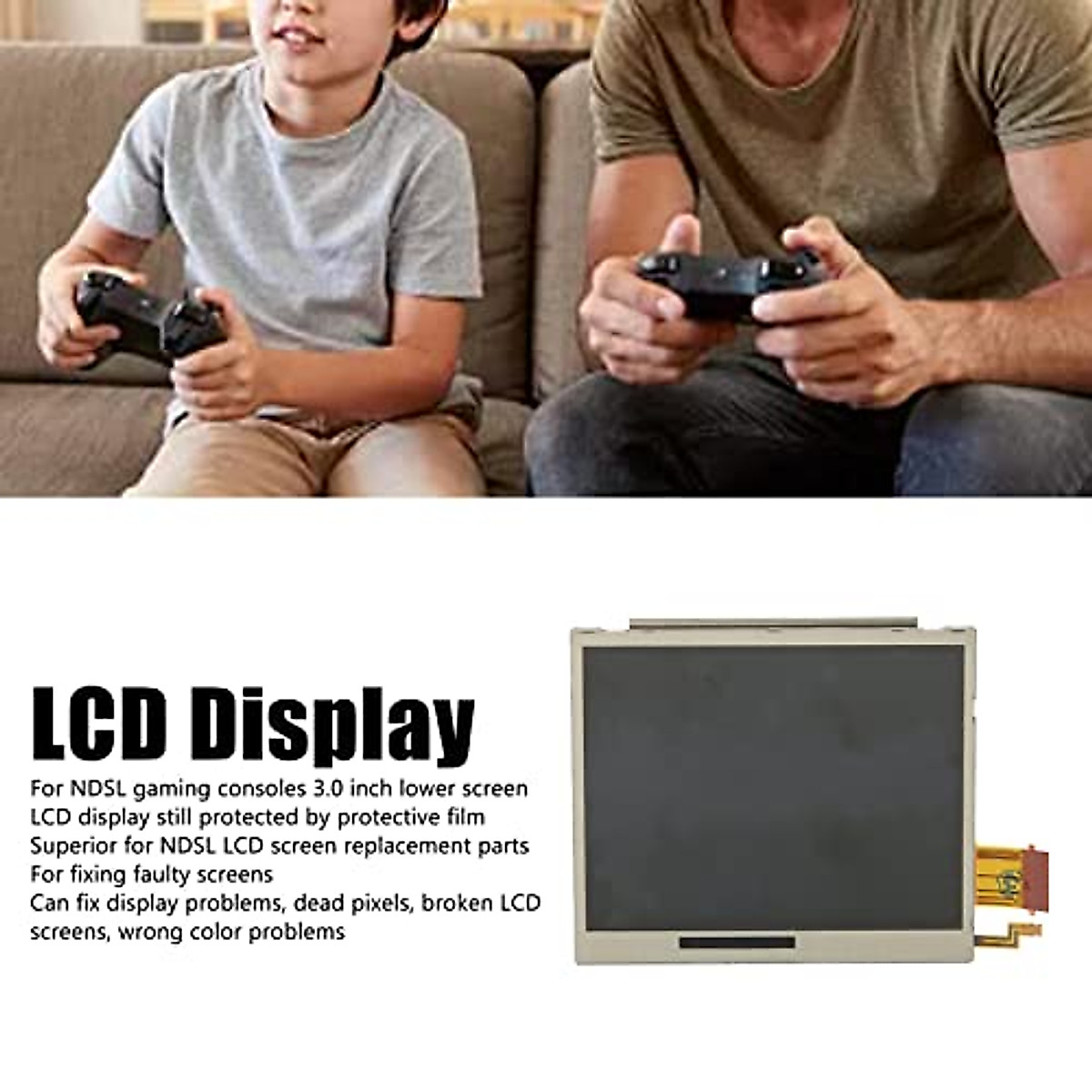 Jeanoko LCD Screen Display, Professional LCD Screen Replacement for Gaming Consoles