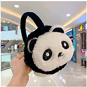 Cute Panda Winter Ear muffs for Women Girls Soft Faux Fur Ear Warmer Outdoor Foldable Earmuffs Party Costume Christmas Gifts