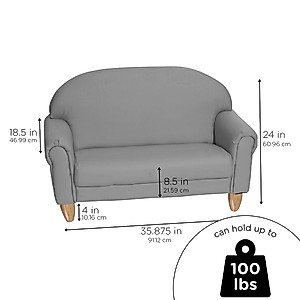 Children's Factory, As We Grow Sofa - Gray, CF805-314, Playroom Couch, Play Couch, Daycare Furniture, Kids Couch for Playroom, Kids Seating for Playroom,Flexible Seating for Classroom Elementary,Grey