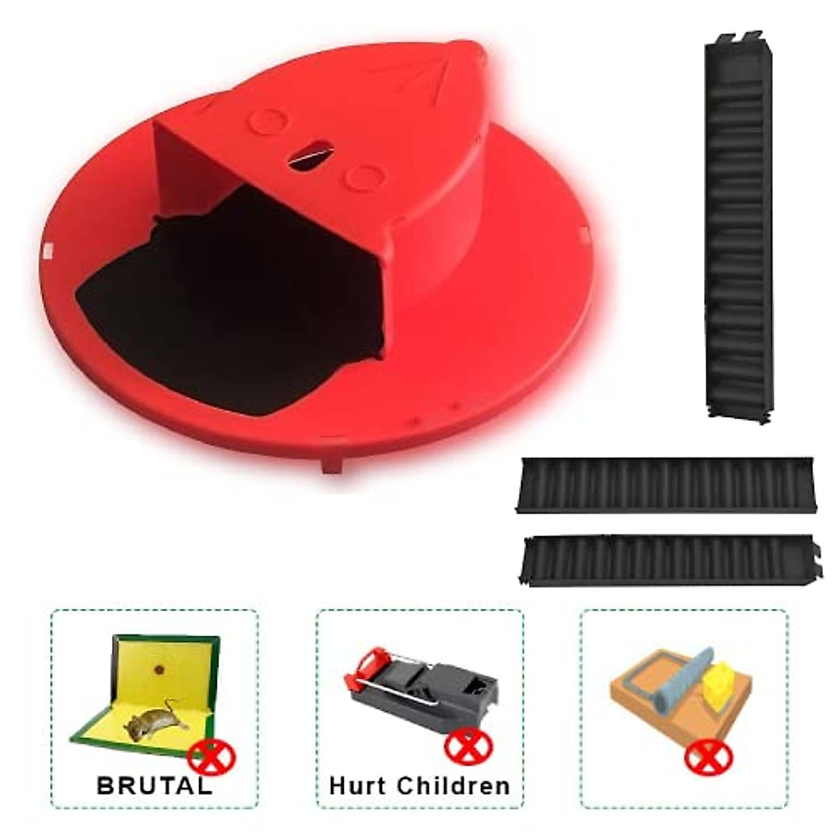 Dishe Mice Trap-Flip N Slide Bucket Lid Mouse,Chipmunk Trap|No See Kill| Humane or Lethal| Door Style| Auto Reset| Multi Catch| in- Outdoor| 5 Gallon Bucket Compatible| Reusable| Treated As Humanely…