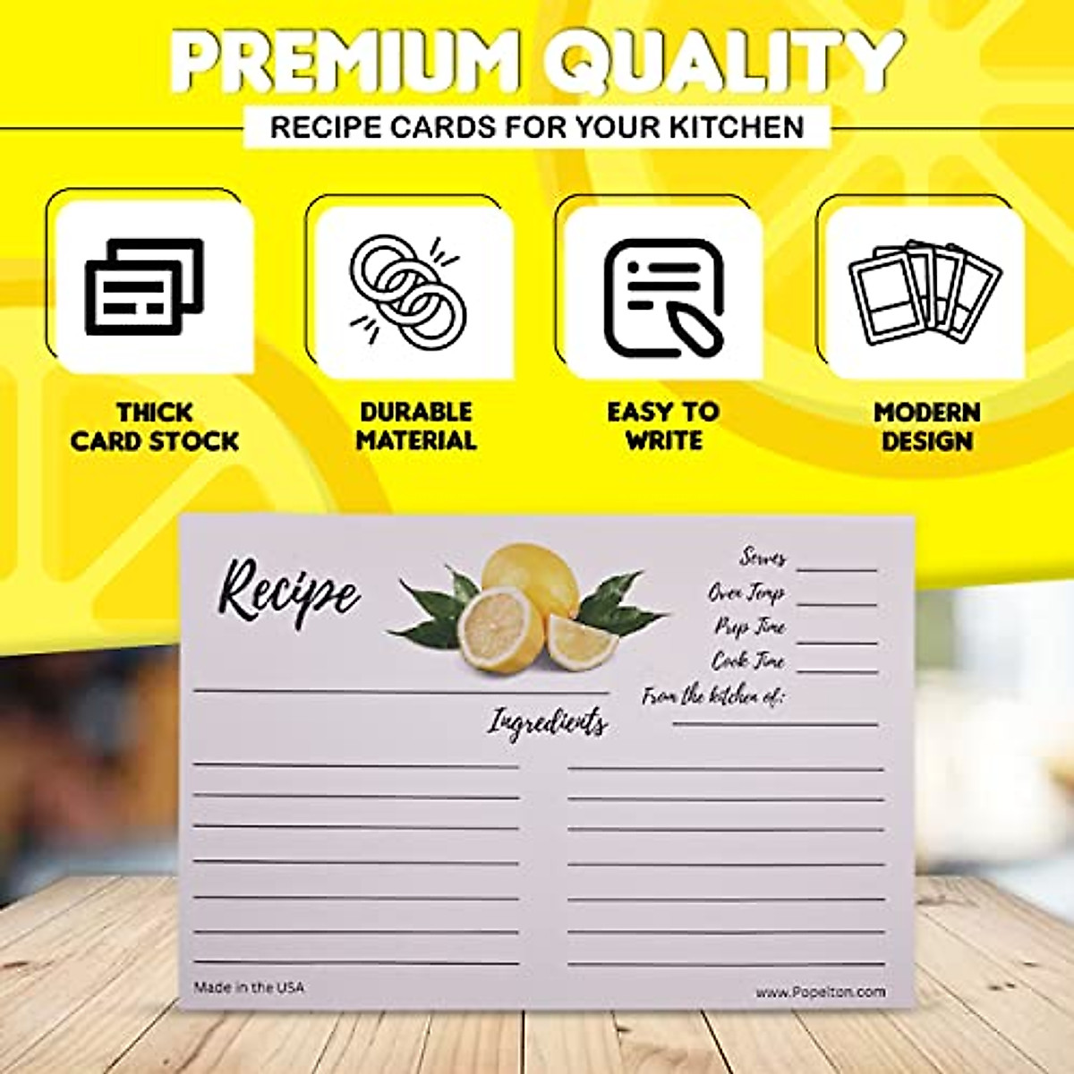 50-Pack Durable Recipe Cards 4x6 |Double Sided Recipe Cards | Chicken Recipe Cards|10pt Matte 4x6 Recipe Cards |Large 4x6 recipe cards double sided for Easy Writing| Recipe Cards for Bridal Shower