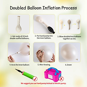 12inch Pearl White Balloons, 50pcs Double -Stuffed Pearl Sand White Ivory Balloons for Wedding Birthday Bridal Shower Engagement Anniversary Party Decorations