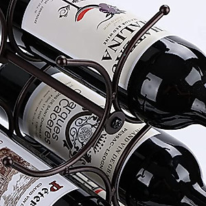 SCDGRW Wine Racks Countertop, 6 Bottles Freestanding Metal Wine Rack Black, Metal Wine Storage Stand, Small Wine Rack, Tabletop Wine Holder Wine Storage Rack for Pantry, Bar, Cabinet