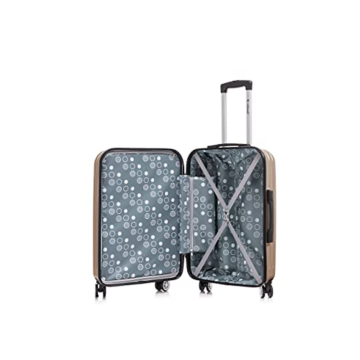 Rockland Irvine Hardside Spinner Wheel Luggage, Champagne, 19", 23", 27"