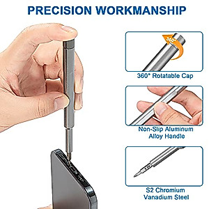 Fertoriy 24 in 1 Premium Precision Screwdriver Set, Sturdy Small Screwdriver Set with Phillips Head & Flathead, Magnetic Mini Screwdrivers Kit for Fixing Electronics, PC and Eyeglass Repairing