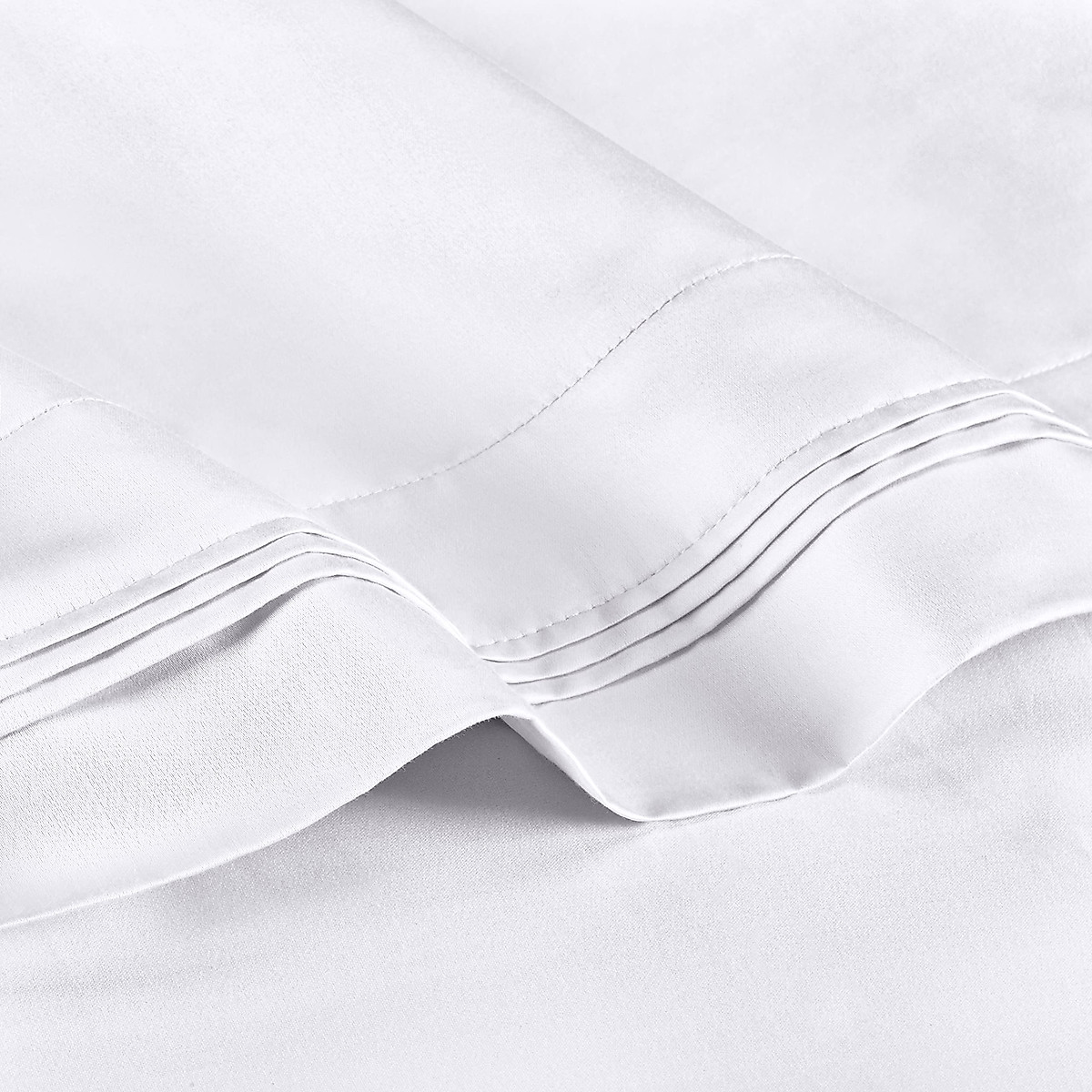 SUPERIOR 1000 Thread Count Egyptian Cotton Pillowcase Set, Pillow Covers for All Pillows and Sleepers, Soft Pillowcases for Bed Fashion, Basics, Large Cases, 2-Piece Set- Standard, White