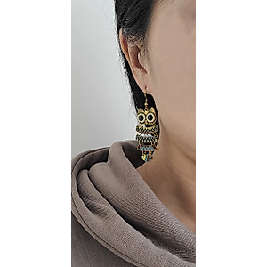 CUTIEJEWELRY Owl Bird For Women Ladies Jewelry Dangle Earrings (Owl) 4 PAIRS