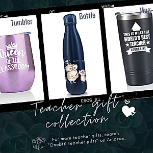 Onebttl Teacher Appreciation Gifts 12oz Wine Tumbler with Lid for Christmas, Appreciation Day, End of Term from Student - Tiny Human Tamer