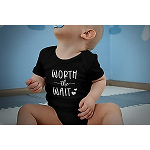 Luxxology Worth The Wait Baby Infant Bodysuit, Red 12M