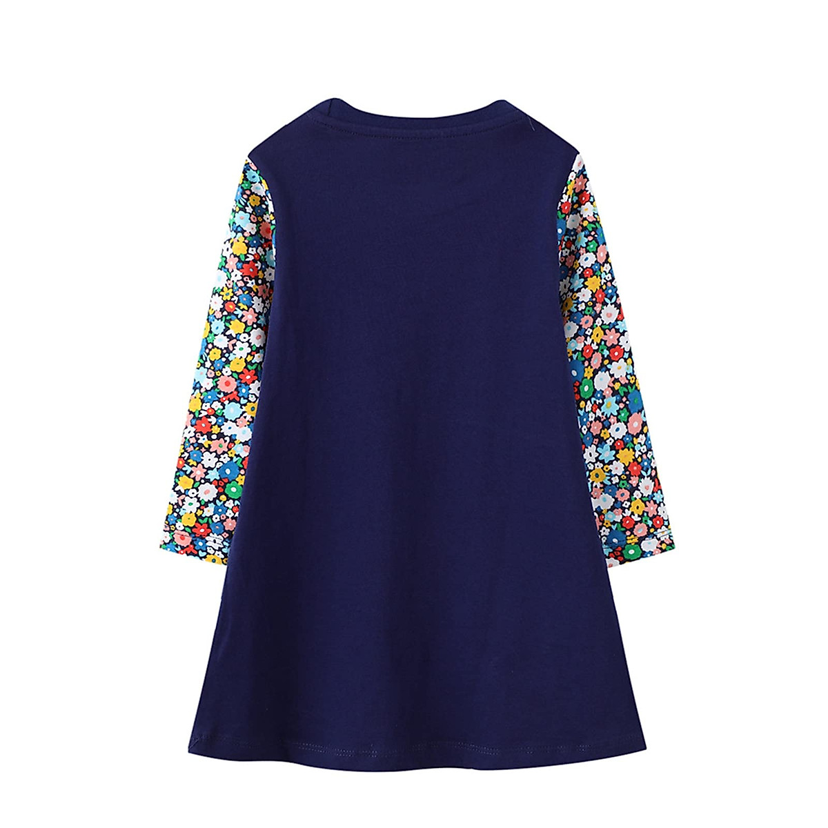 HILEELANG Girl Dress Long Sleeve Winter Clothes Cotton Casual Bunny Applique Playwear Basic Shirt Dresses Size 7