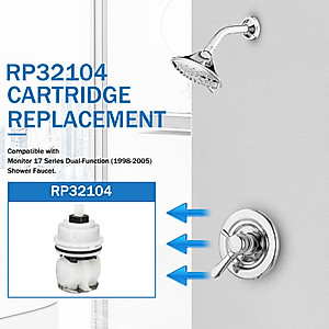RP32104 Shower Cartridge, Compatible with Delta Monitor 1700 series(1998-2005) Showers, Easy to Install rp32104 Cartridge Replacement, Including the RP32104 Cartridge and Parts