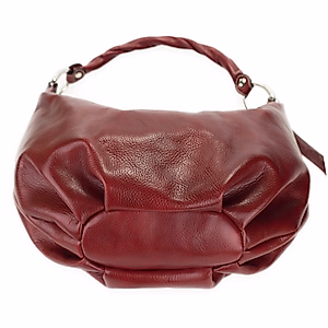 Robe di Firenze Italian Made Burgundy Red Organically Treated Leather Hobo Bag