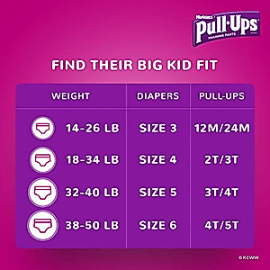 Pull-Ups Learning Designs for Girls Potty Training Pants, 2T-3T (18-34 lbs.), 25 Ct. (Packaging May Vary)
