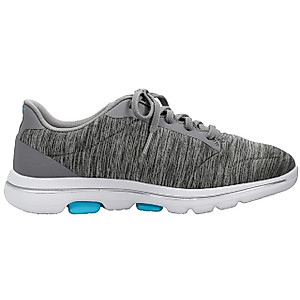 Skechers Women's Go Walk 5-True Sneaker, Grey/Light Blue, 7.5 M US