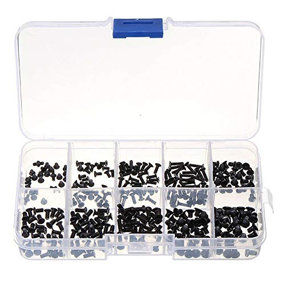 300pcs/Set for Laptop for Computer Screws Kit Assemble Fastening Flat Head Black Repair Case SCRW-106804