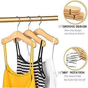 10pcs Children's Wooden Hangers Natural Wooden Kids Hanger Coat Clothes Toddler Hangers for Baby Clothes Closet，Pet Hangers（9.4 inches）