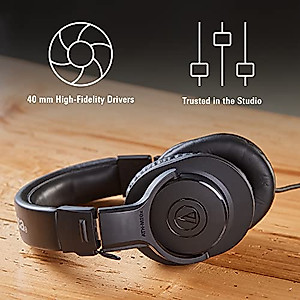 Audio-Technica ATH-M20X Professional Studio Monitor Headphones, Black