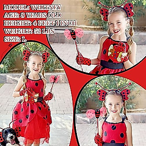 INNOCHEER Ladybug Dress Costume for Girls, Ladybug Costume Toddler Halloween Birthday Dress Up Pretend Play for Kids 2-10