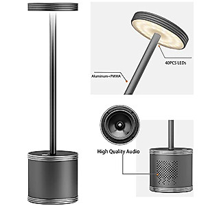 JALVDE Rechargeable Desk Lamps LED Light Battery Dining Lamp, Outdoor Decorative Task Lights for Restaurant, Dinner, Patio