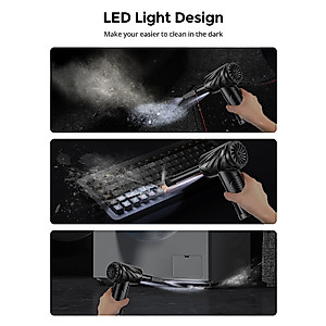Compressed Air - Keyboard Cleaner - 3 in 1 Electric Air Duster & Mini Computer Vacuum & Cordless Inflating Swimming Pool - Canned Air Blower Dust Off for Electronic,Office,Home Cleaning