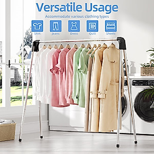 APEXCHASER Clothes Drying Rack - Efficient Laundry Rack, Collapsible Clothing Rack, Foldable Clothes Drying Rack, Heavy Duty Stainless Steel Clothes Rack