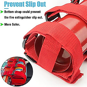 Fire Extinguisher Holder Roll Bar Adjustable Strap Brackets Fits for Jeep Wrangler Unlimited CJ YJ TJ LJ JK JKU JL JLU,Red with USA Flag Pattern