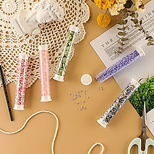 10 PCS Clear Plastic Tube Bead Containers,Transparent Plastic Empty Storage Tube Bead Container Set Organizer Boxes with Lid Test Bottles Clear Embellishment Storage Tubes for Crafts Storage Projects