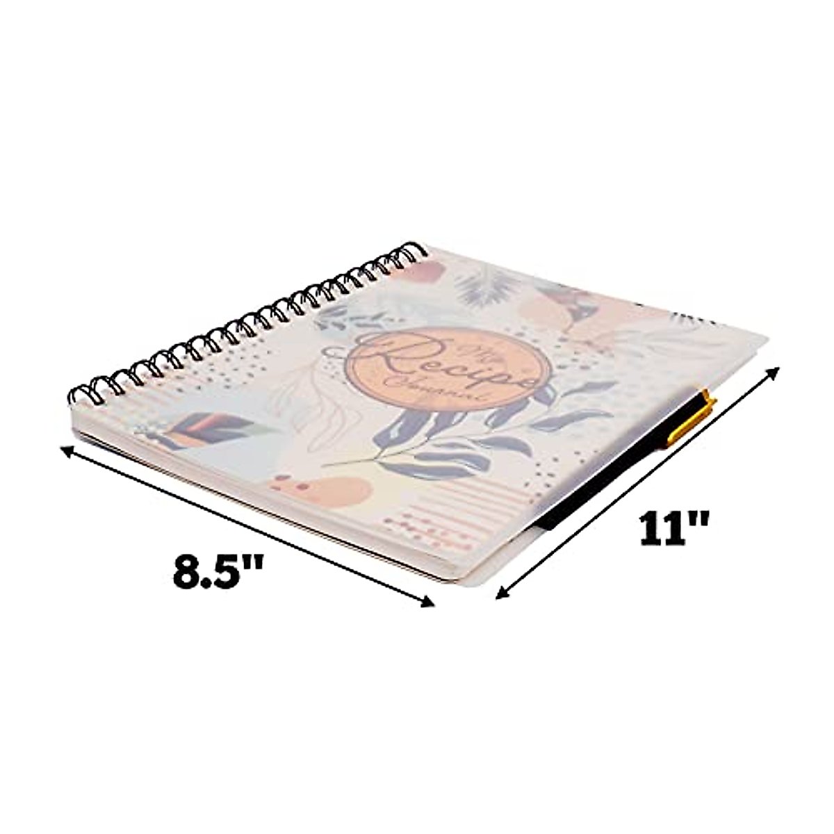 Performore My Recipe Journal 8.5” x 11” Spiral Bound Recipe Notebook, Blank Recipe Book to Write in your Own Recipes, Includes Pen and Slipcase with 100 Blank Pages